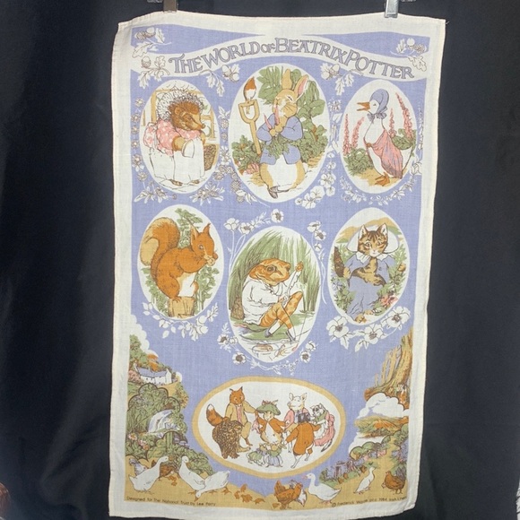 Kitchen | Vintage Irish Linen The World Of Beatrix Potter Tea Towel By Lee Parry | Poshmark